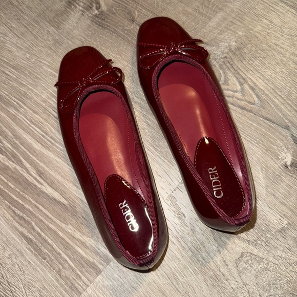 Cider | Shoes | Cider Red Flats With Bow Detail | Poshmark